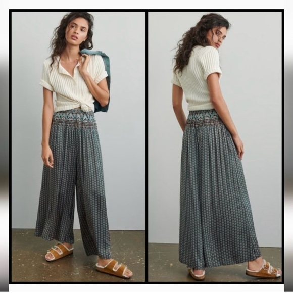 Anthropologie | Pants & Jumpsuits | Elegant Patterned Wideleg Pants ...